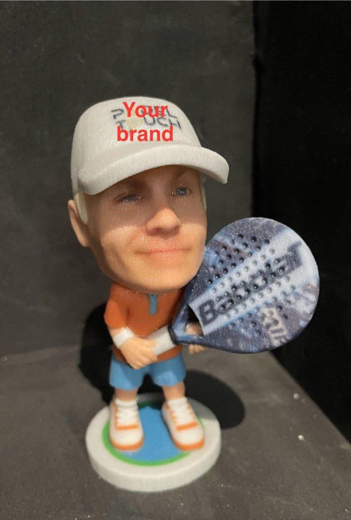 3D padel poppetje powered by The Bobbleshop 3D Selfieshop.